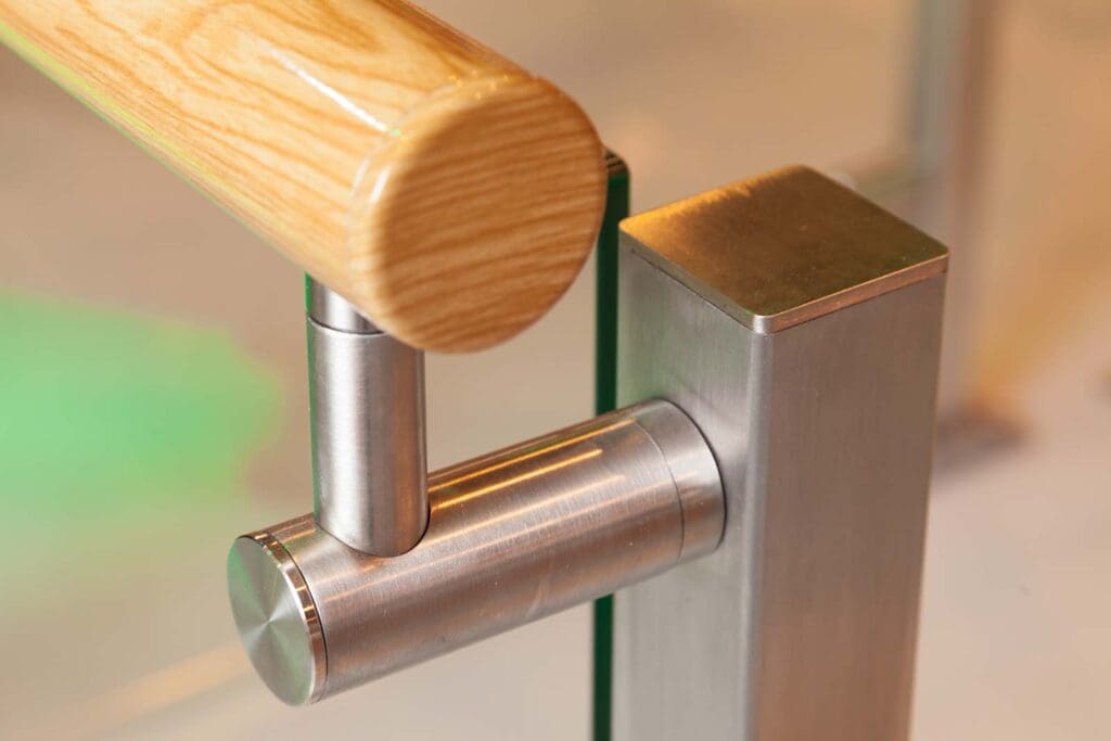 Powder Coated Handrail | Wood Effect Balustrade | neaco