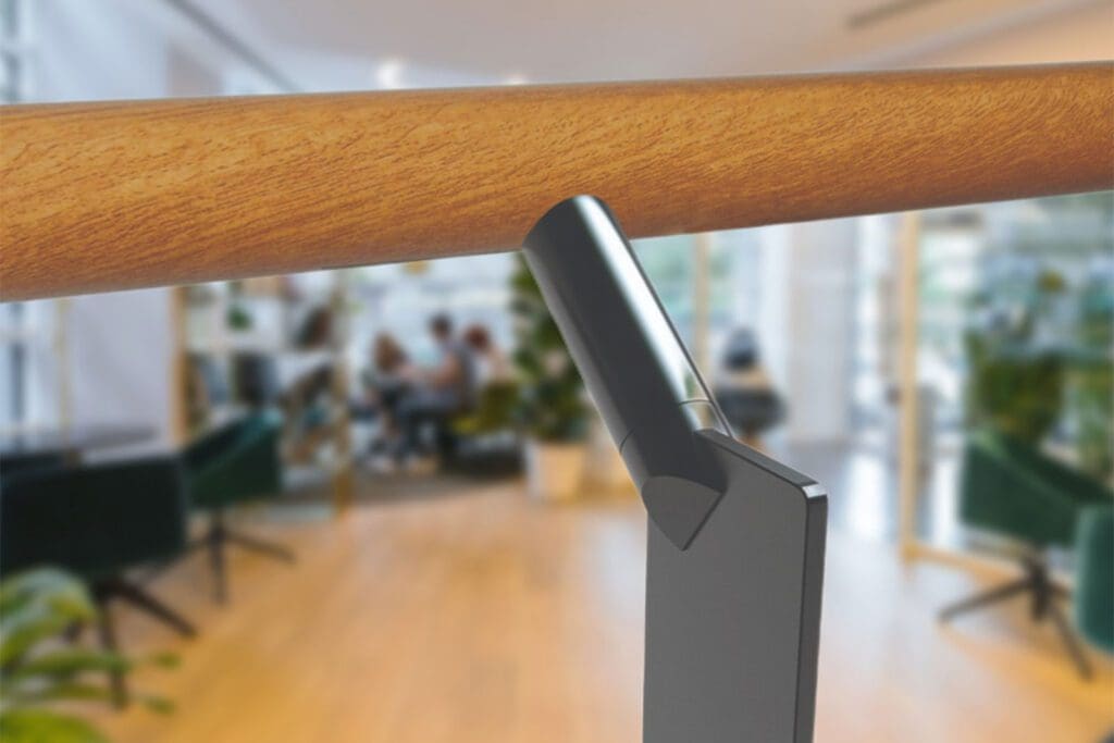 Powder Coated Handrail | Wood Effect Balustrade | neaco